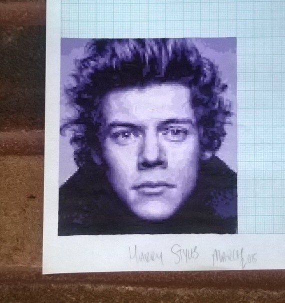 Harry Styles Original Pixel Painting One Direction