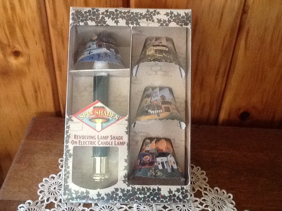 Spin Shades Revolving Electric Candle Lamp Seasonal Lighting Country ...