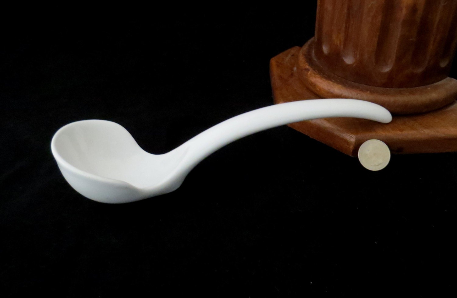 Vintage WHITE CERAMIC LADLE / 9.5″ Long x 2.5″ Wide / Ceramic Pottery ...