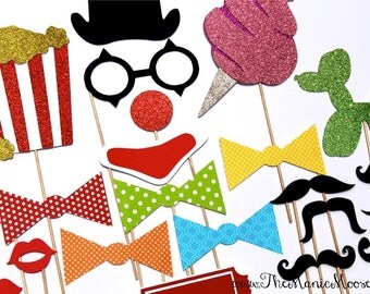 Fun Photo Booth Props 21 piece prop set by TheManicMoose on Etsy