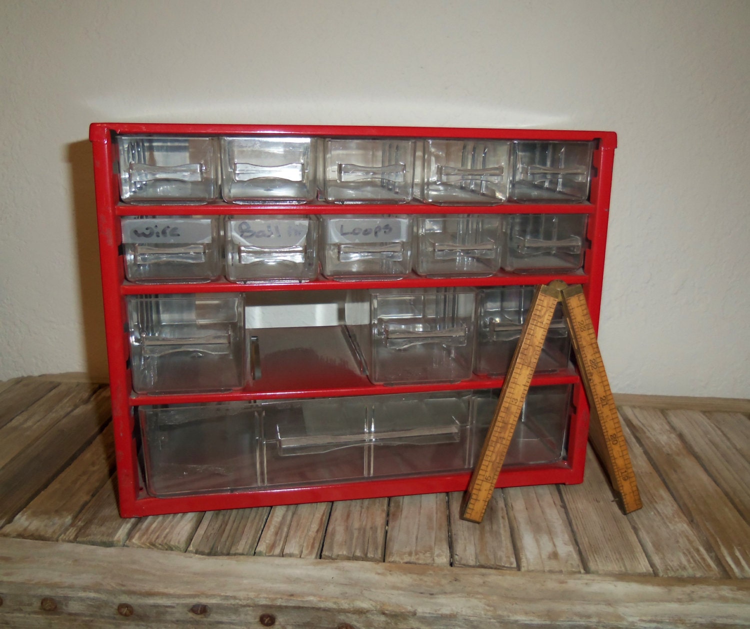 Vintage Red Metal Storage Cabinet with Drawers by Flambeau – Haute Juice