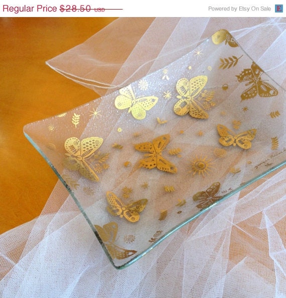 20% CIJ Georges Briard Butterfly Serving Dish / Platter – Gold ...