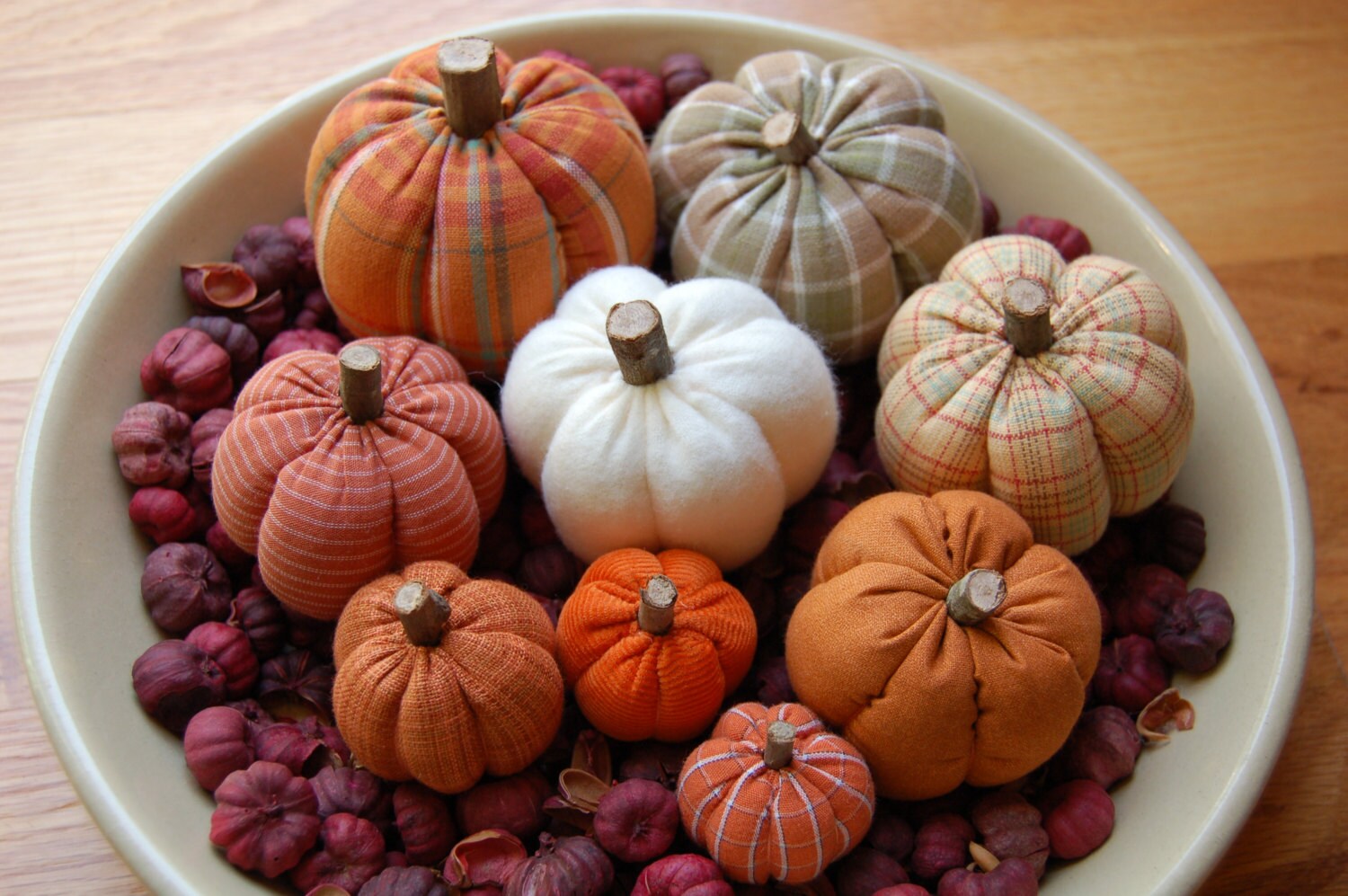 Primitive Fall Thanksgiving Homespun Pumpkin by Pebblebrooklane