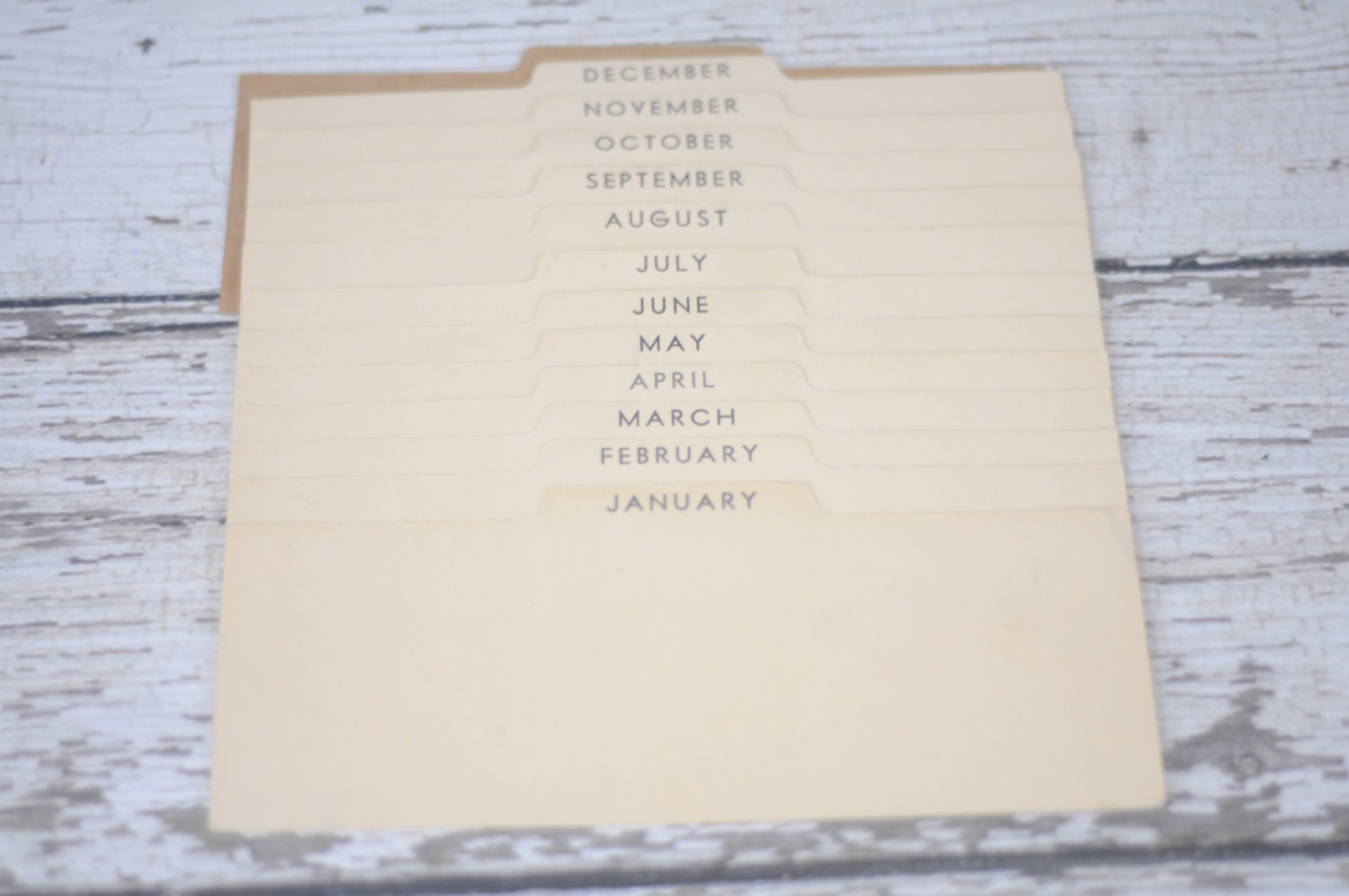 Vintage File Index Cards Months Vintage Index Month Dividers – Haute Juice