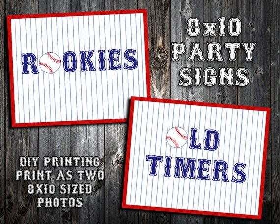 INSTANT DOWNLOAD Baseball Themed Birthday Party Signs