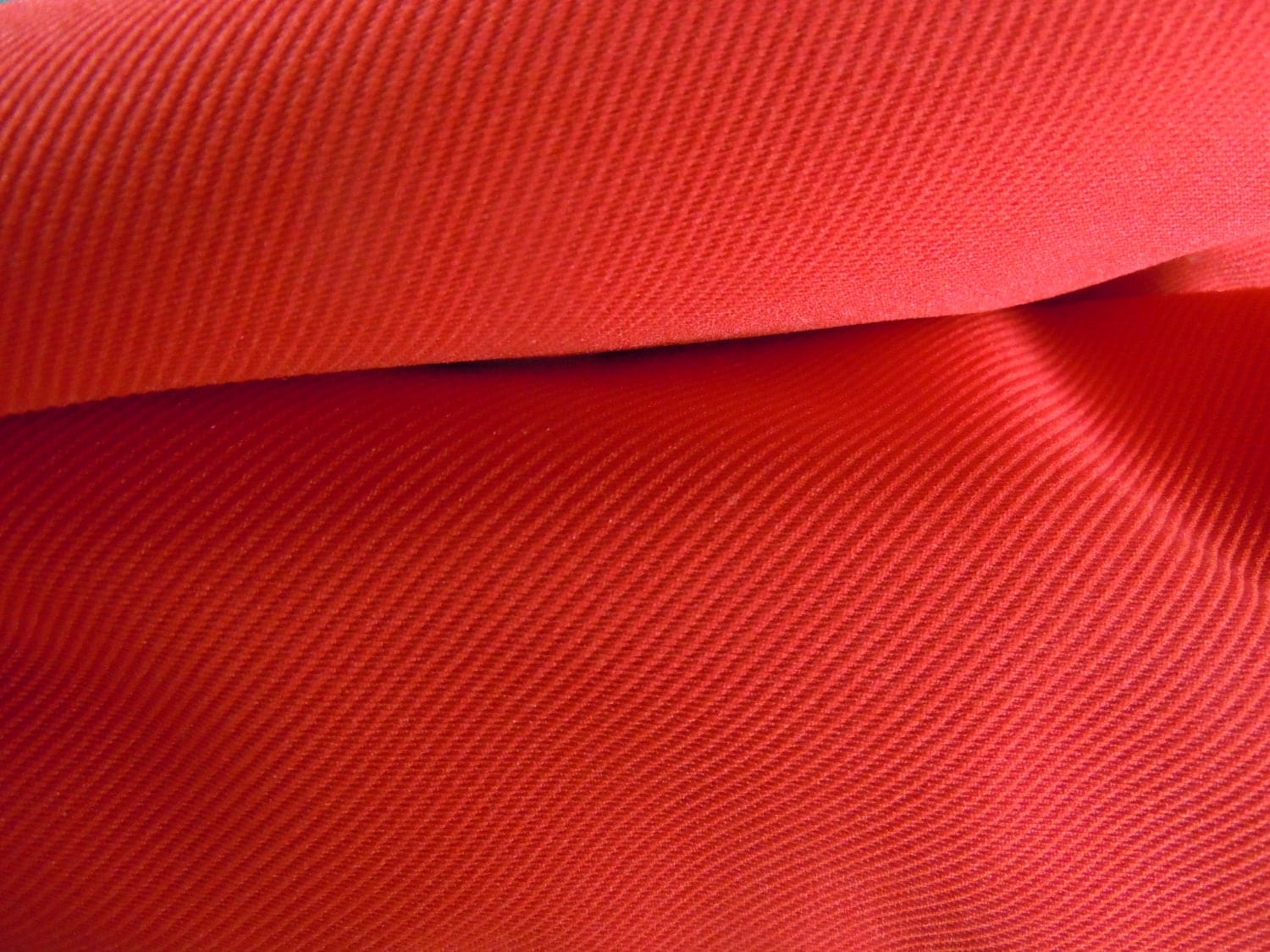 Solid Red Vintage Double Knit Fabric 1970s Red Textured Knit