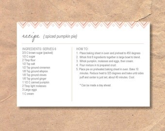 Editable recipe card | Etsy