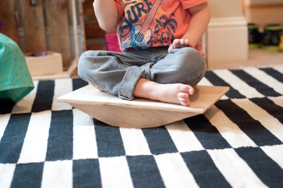 Rocker Board Balance Board Sensory Toy Sensory by CloverandBirch