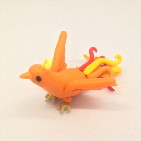 The Legendary Phoenix Bird Clay Fimo Figurine Kawaii Style