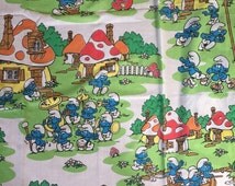 Unique smurfs fabric related items | Etsy