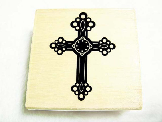 Ornate Cross Rubber Stamp Craft Smart Easter Edition Wood