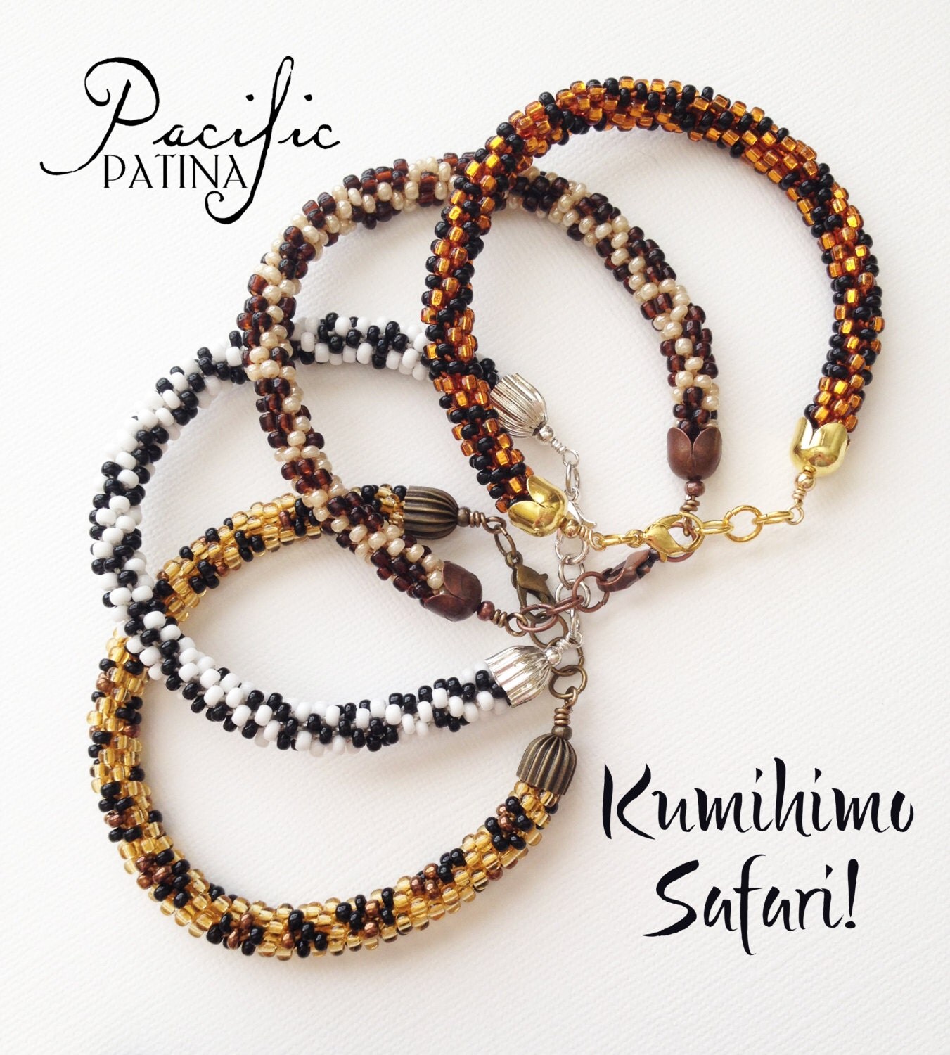 Kumihimo Safari: 4 Animal Print Patterns Includes Kumihimo
