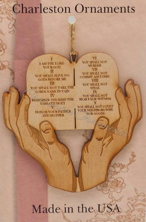 Ten Commandments Ornament Religious Gift by PalmettoEngraving