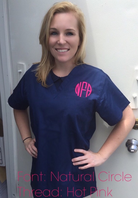 Monogrammed/Personalized Scrubs by SorostiCUTE on Etsy