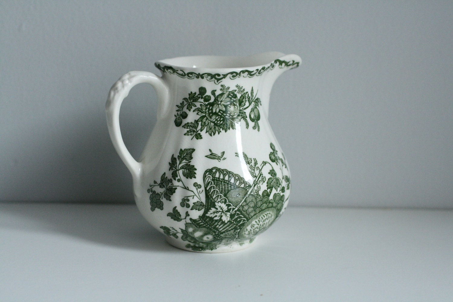 Antique Jug Masons Fruit Basket Jug Pitcher Green And White – Haute Juice