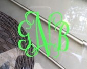 Items similar to Interlocking script monogram - initials - decal ...