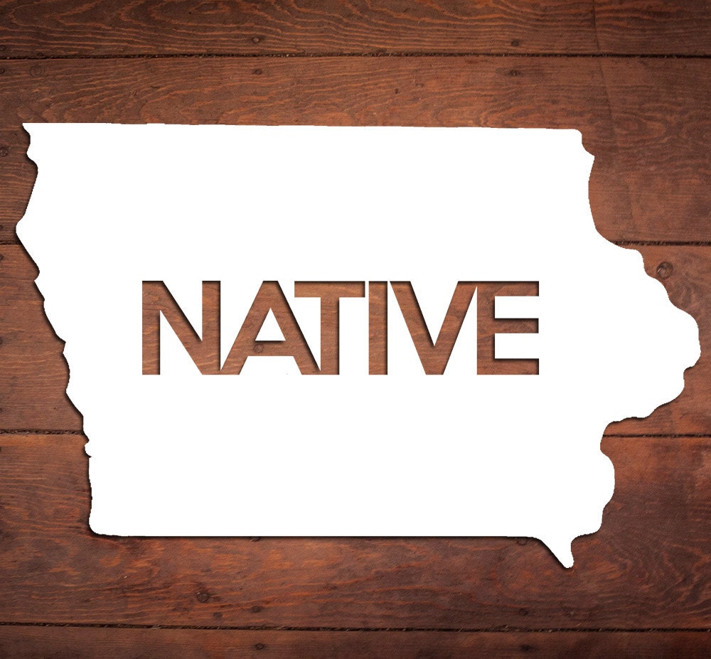 Iowa Native Vinyl Sticker IA