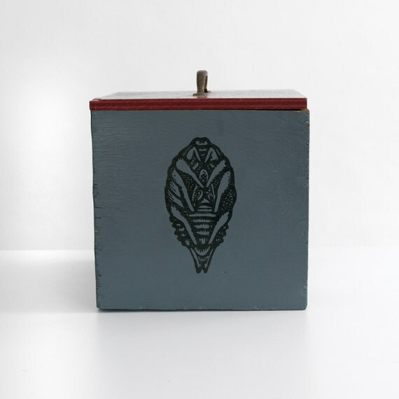 hand made box vintage box hand drawn box wooden by homeandhomme