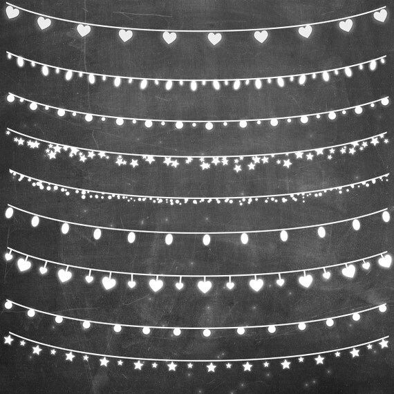 Glowing String Lights Clip Art