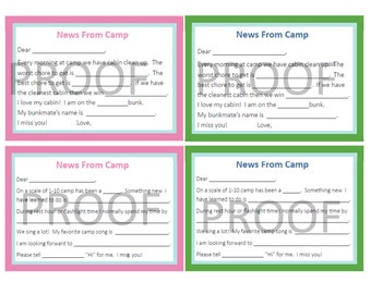 Summer Camp Stationery Printable Postcard Kids by CommandCenter