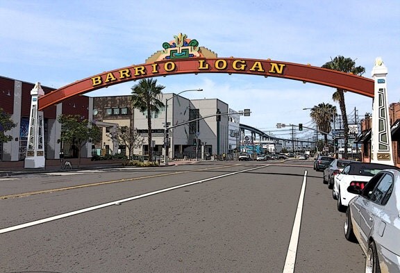 San Diego Barrio Logan Community Neighborhoods Poster Showing the ...