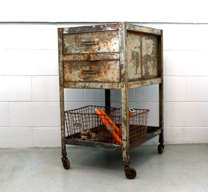 Industrial Urban Lyon Factory Tool Stand Cart on Casters ca.1940’s ...