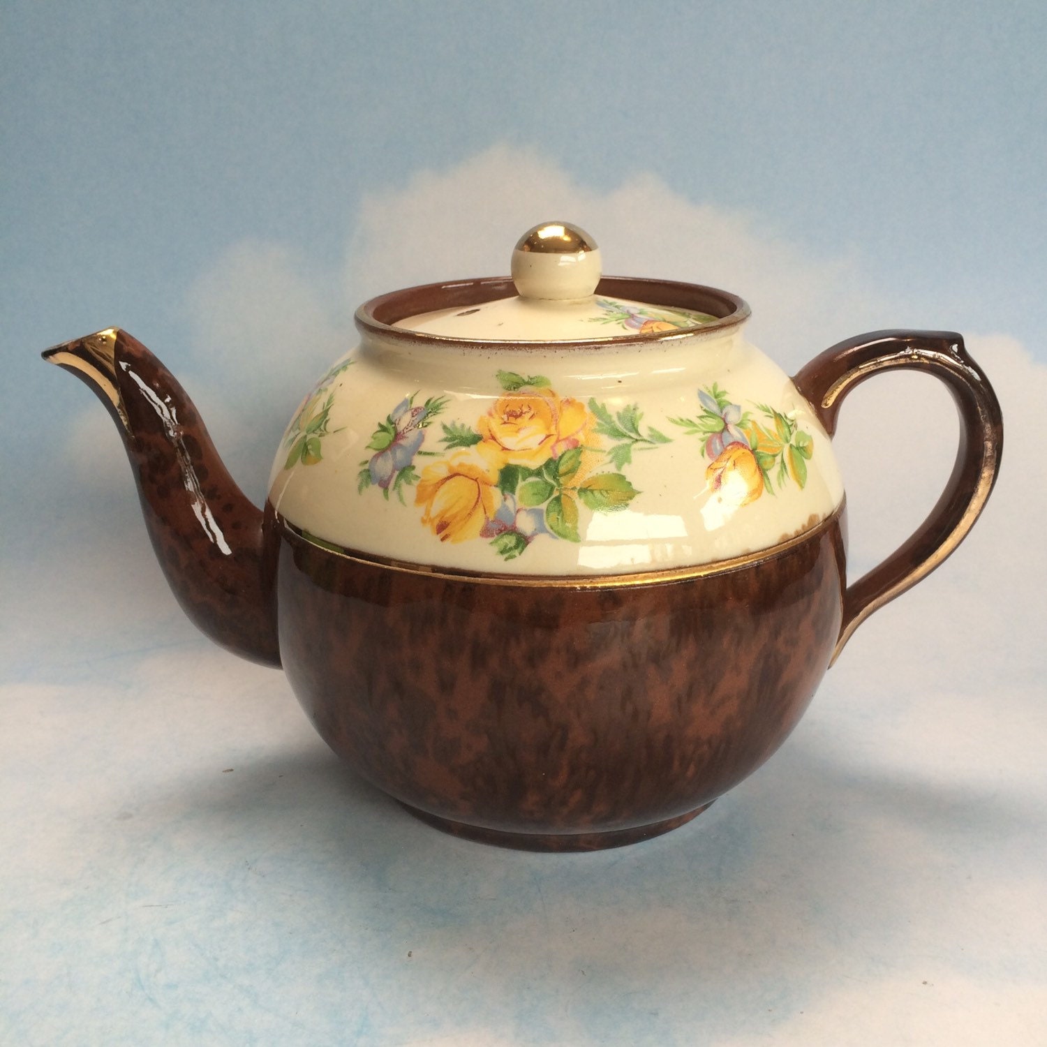 Vintage Arthur Wood English Floral Pottery Teapot Medium Size 5-6 cup ...