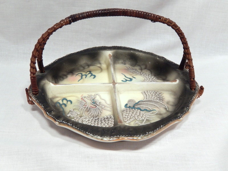 Vintage 1920s Moriyama MoriMachi Moriage Dragonware Divided Serving ...