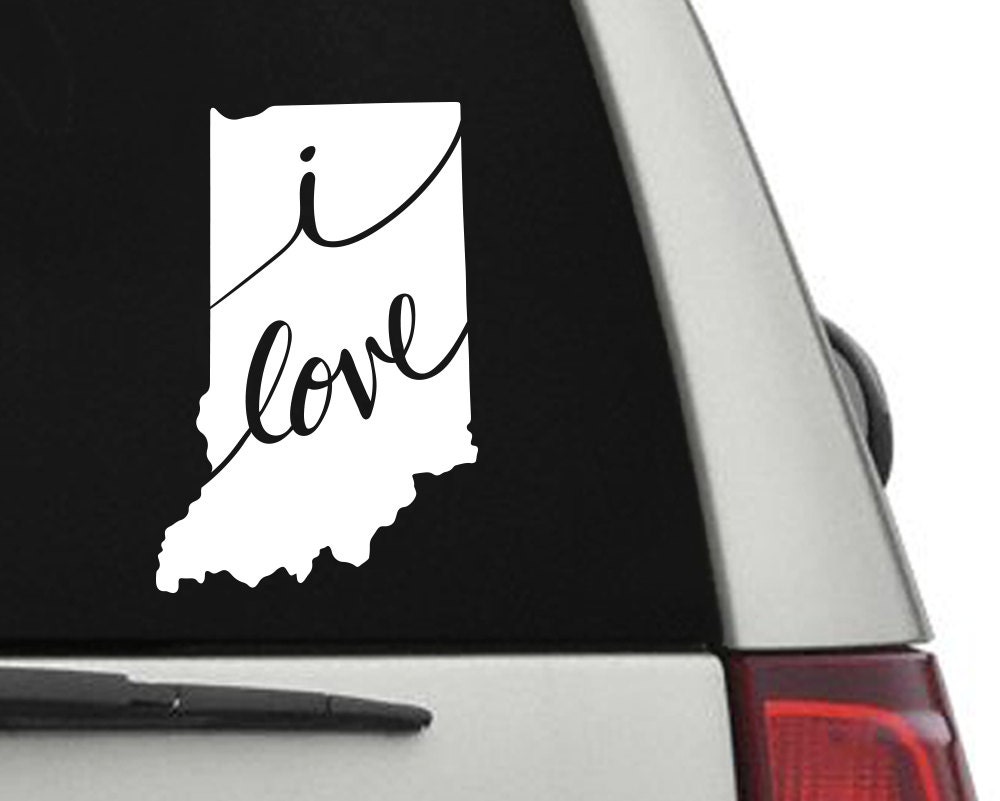 Indiana Vinyl Decal Sticker IN Indiana Decal for Car by Dandymark