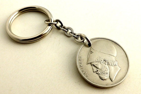 Greek coin keychain Vintage keychain Ancient Greece
