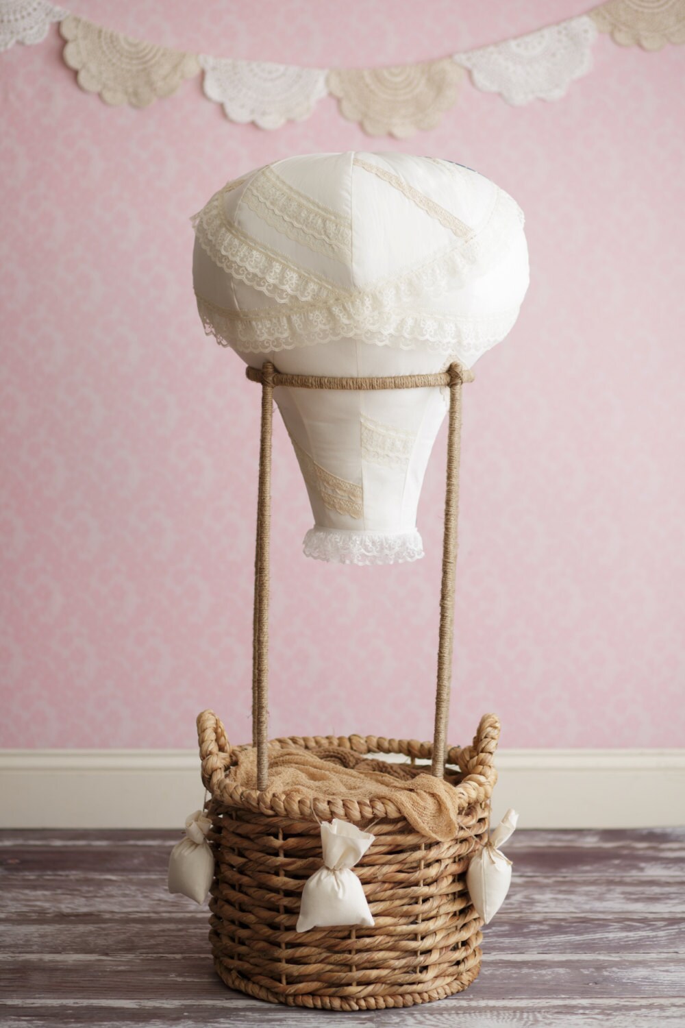 Hot Air Balloon Photography Prop Baby Vintage Lace Travel
