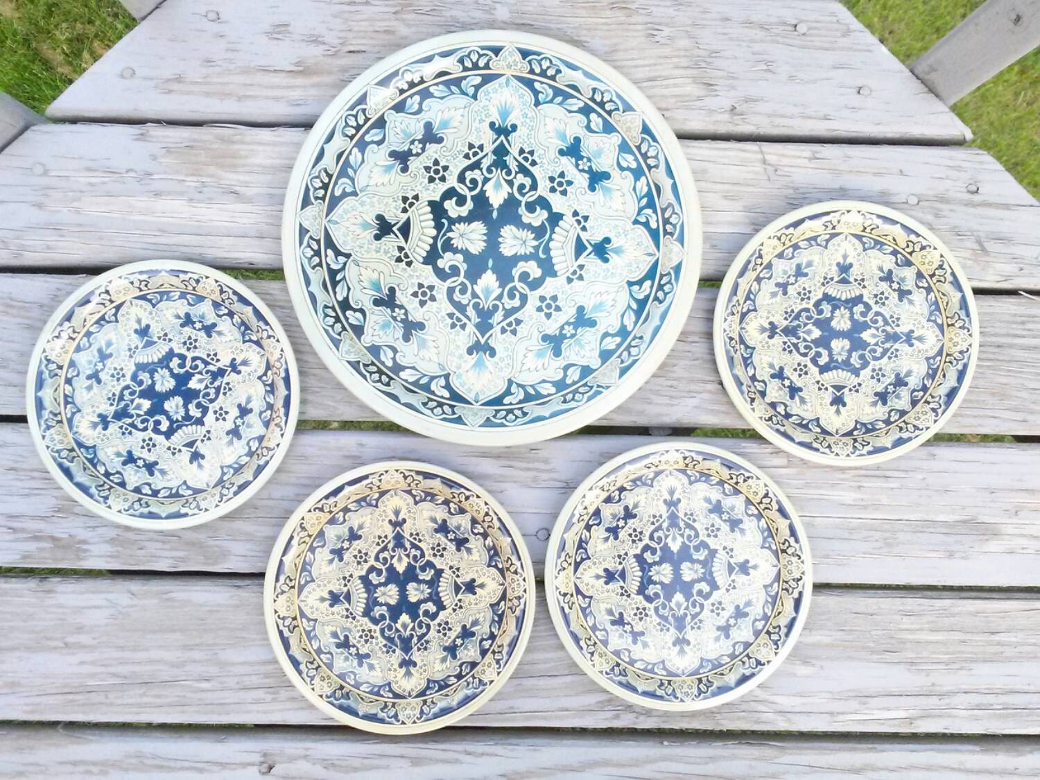 Vintage Delft tin tray set of 5 – Haute Juice