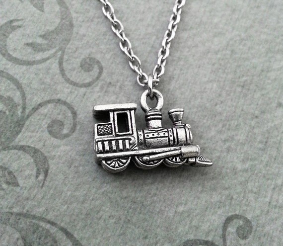 Train Necklace VERY SMALL Train Jewelry Silver Train Pendant