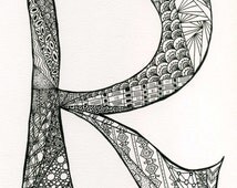 Unique zentangle alphabet related items | Etsy