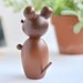 A Vintage Japanese Authentic Wooden Mouse Figure in The Style