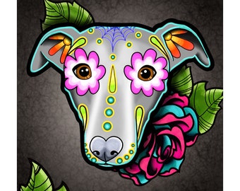 Day of the Dead Beagle Sugar Skull Dog Art by PrettyInInkJewelry