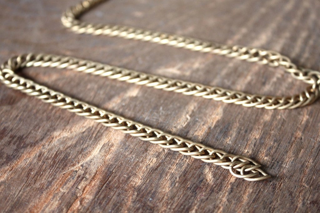3 feet – 1960s Stunning Matte Solid Brass Vintage Chain – Oval Link ...