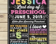 Chalkboard Last Day of Preschool Sign Printable - Last Day of School ...