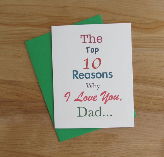 DAD Top 10 Reasons Why I Love You Birthday Fathers Day