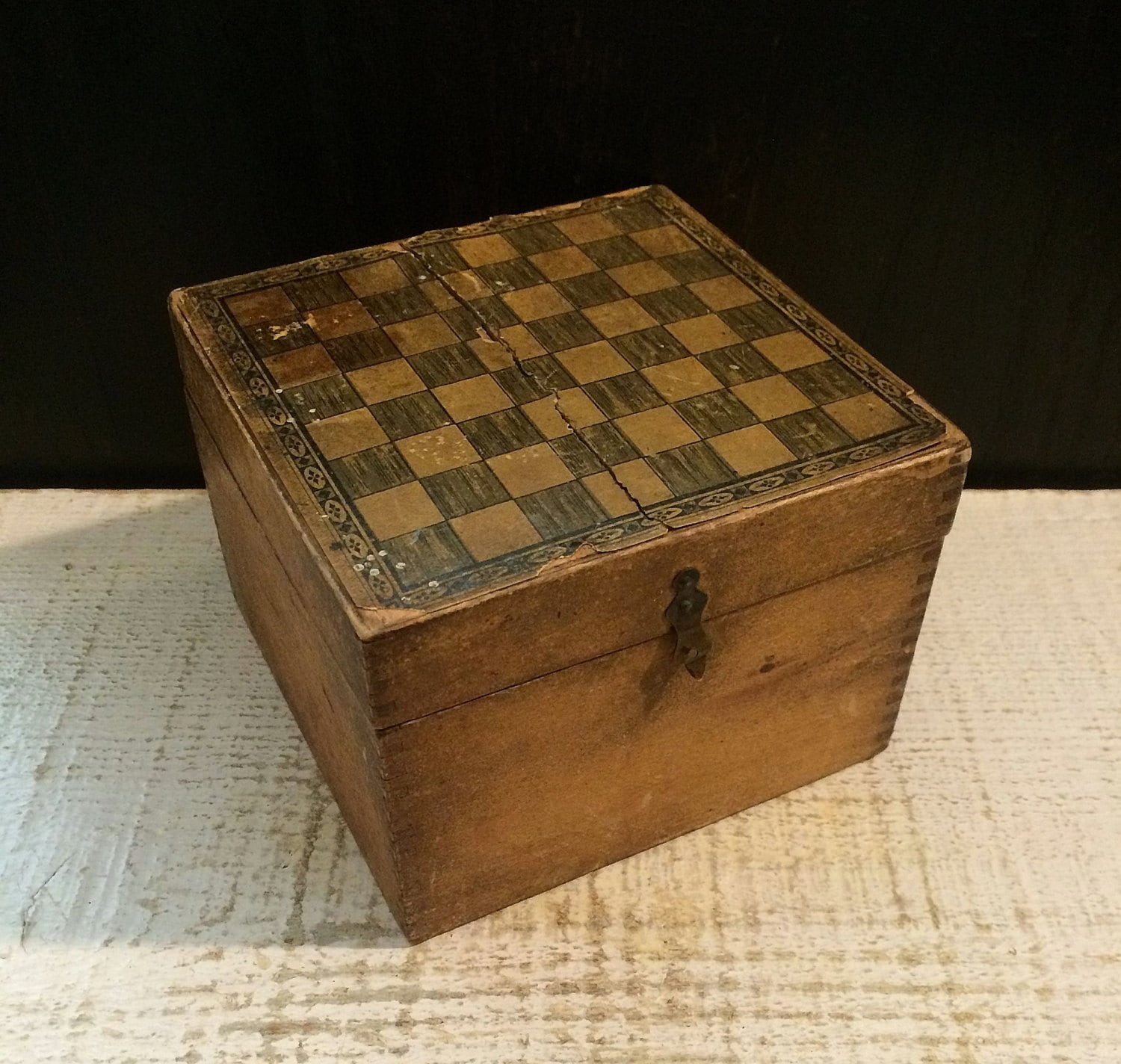 Primitive Checkerboard, Rustic Box, Vintage Wood Box, Farmhouse Decor ...