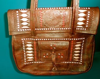 Moroccan leather bag | Etsy