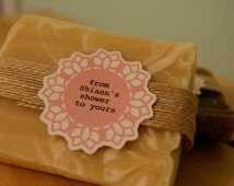 fancy shabby chic lacy flower labels. favor labels. cute tags.