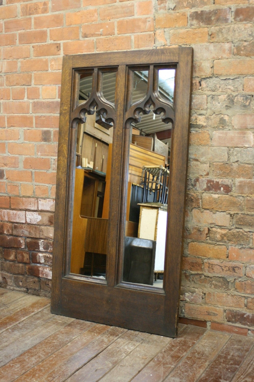 Truly Amazing Victorian 1800’s Gothic Solid Oak Full Length Mirror ...