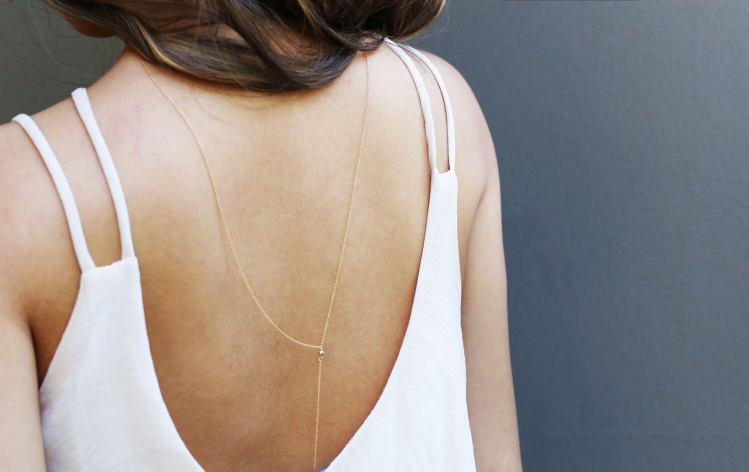 Mini Ball Back Necklace // Bridal Jewelry for Low by EandEProject
