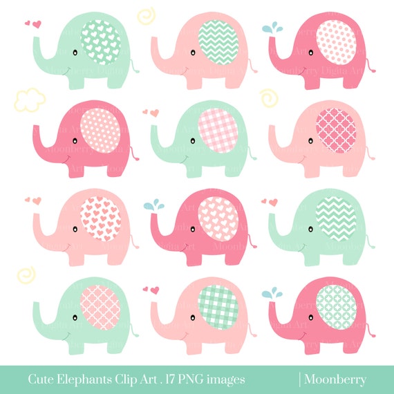 Cute Elephant Clip Art ELEPHANT CLIPART Baby