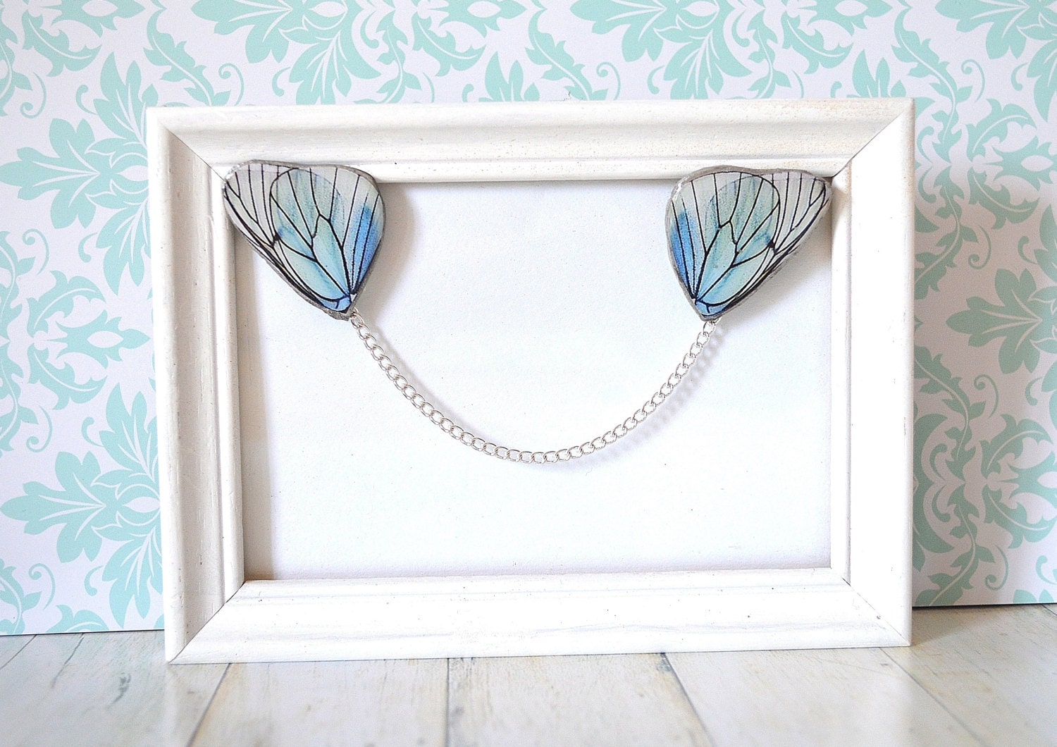 mint butterfly sweater clip collar pin collar by PeaceOfCat
