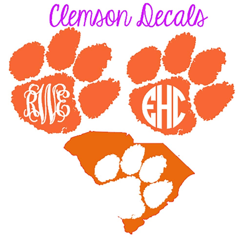 Clemson Monogram Decals/ Clemson State Decal