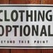 Clothing Optional Sign Metal