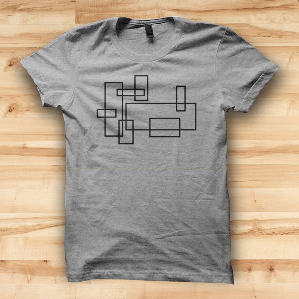 Mens T Shirt // Rectangle Pattern // Geometric Design