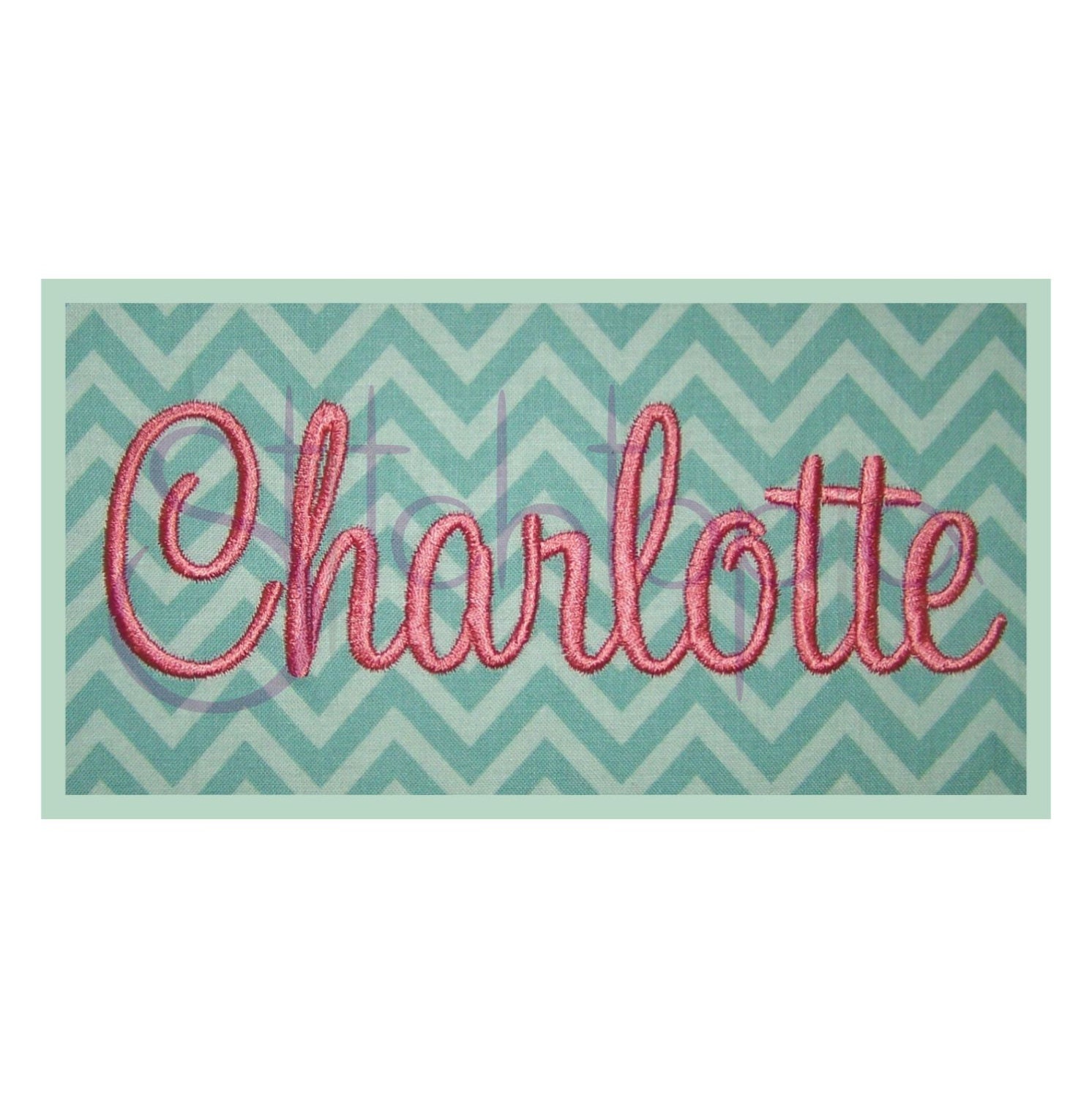 Charlotte Embroidery Font Set 1 1.5 2